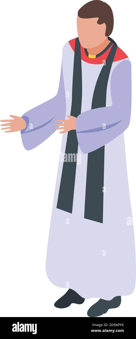 Young priest icon. Isometric of young priest vector icon for web design ...
