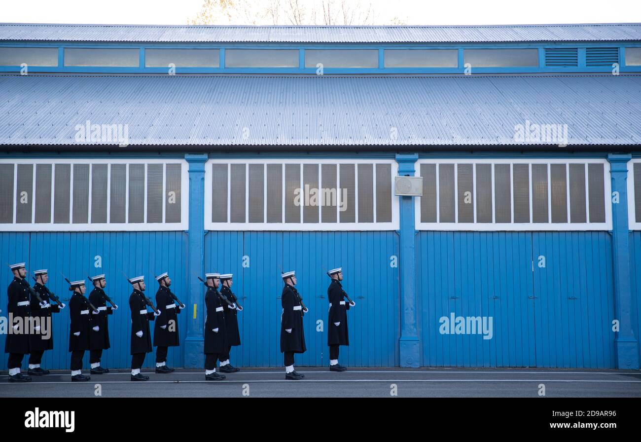 Royal Navy personnel take part in a training exercise at HMS Excellent ...