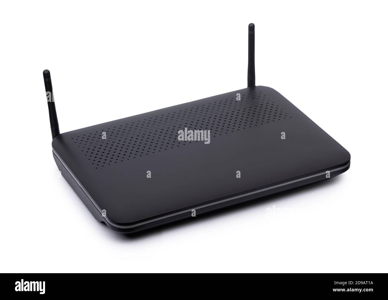 Black wi-fi router isolated on white background Stock Photo - Alamy