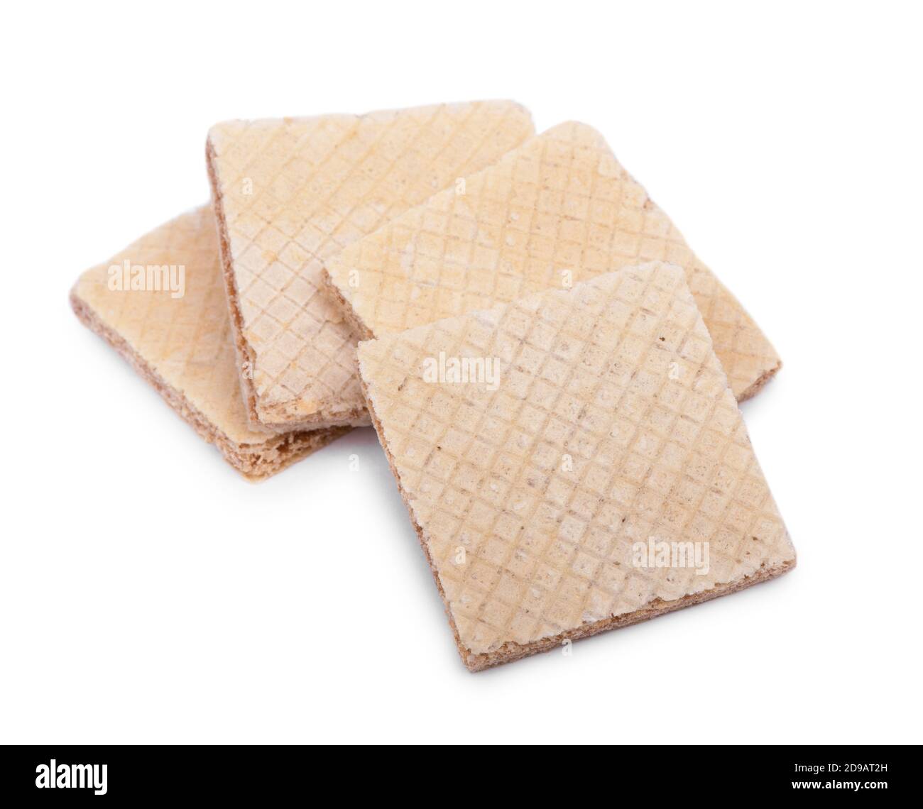 Group of fresh square waffles bars isolated on white background Stock ...