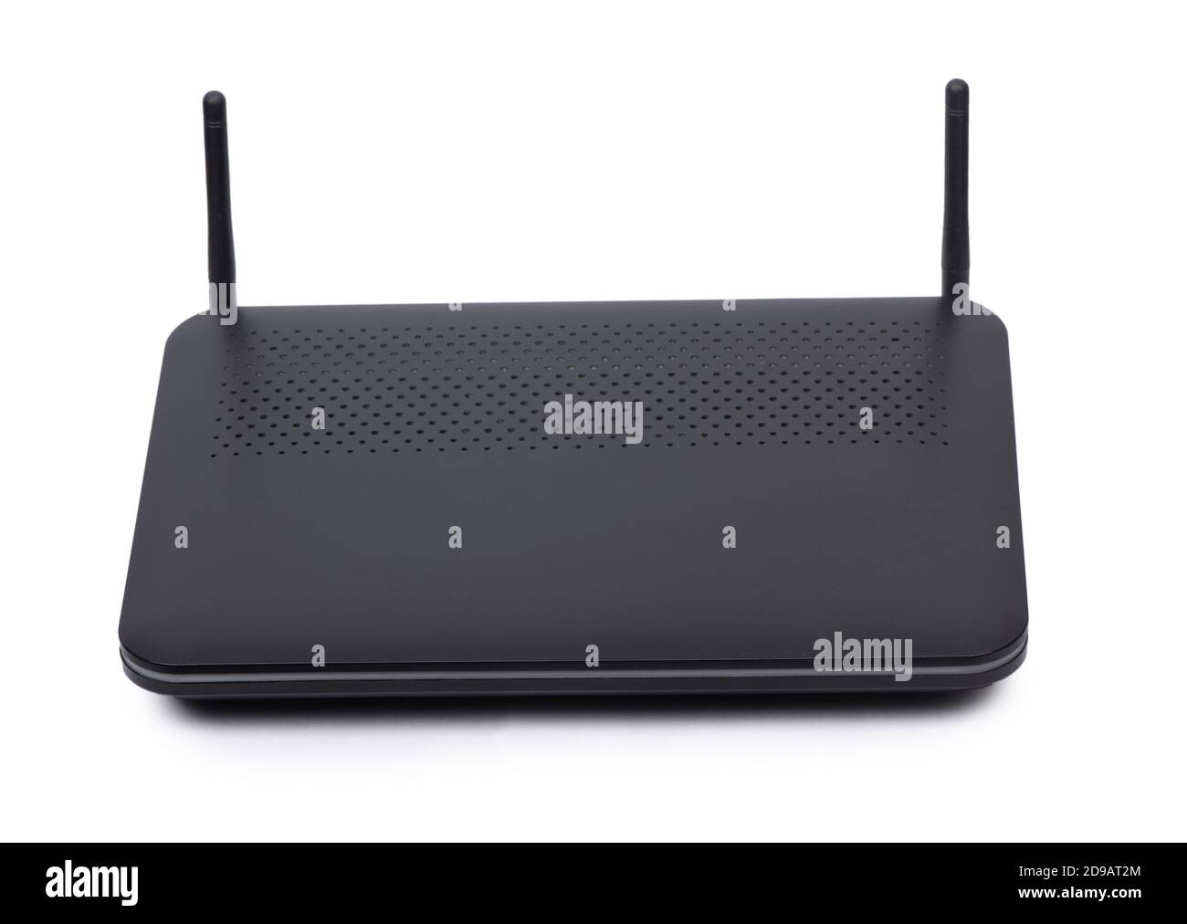 Black wi-fi router isolated on white background Stock Photo - Alamy