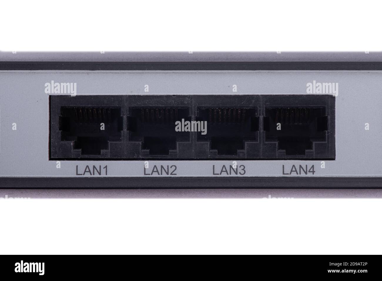 Old LAN network and internet connection, Ethernet RJ45 with dust Stock ...