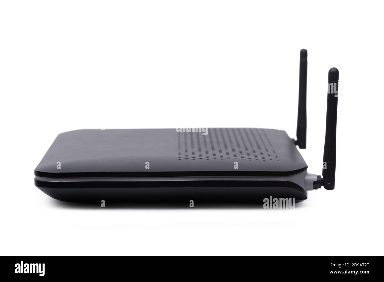 Black wi-fi router isolated on white background Stock Photo - Alamy