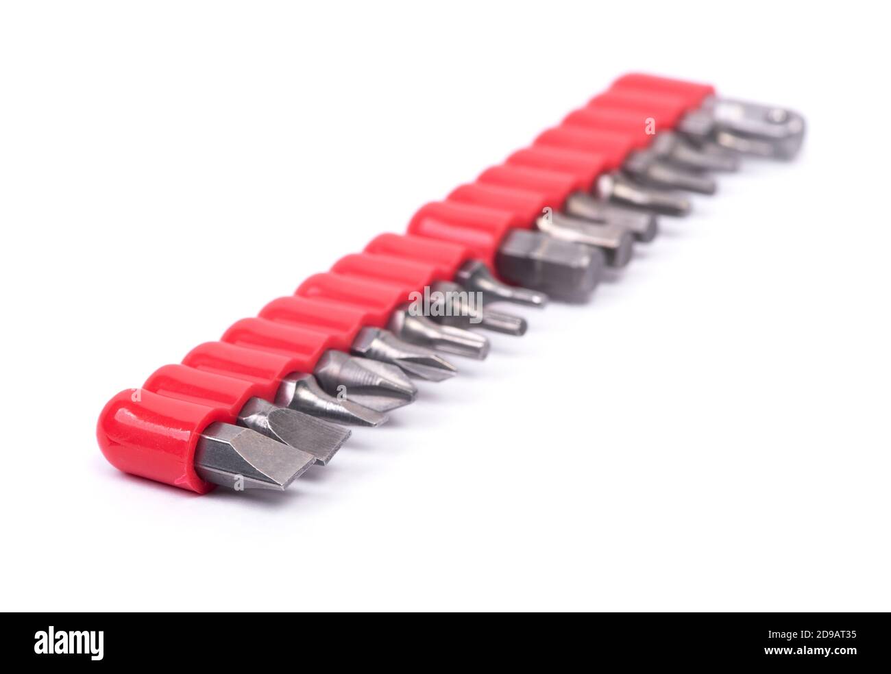 Screwdriver bits set isolated on white background Stock Photo - Alamy