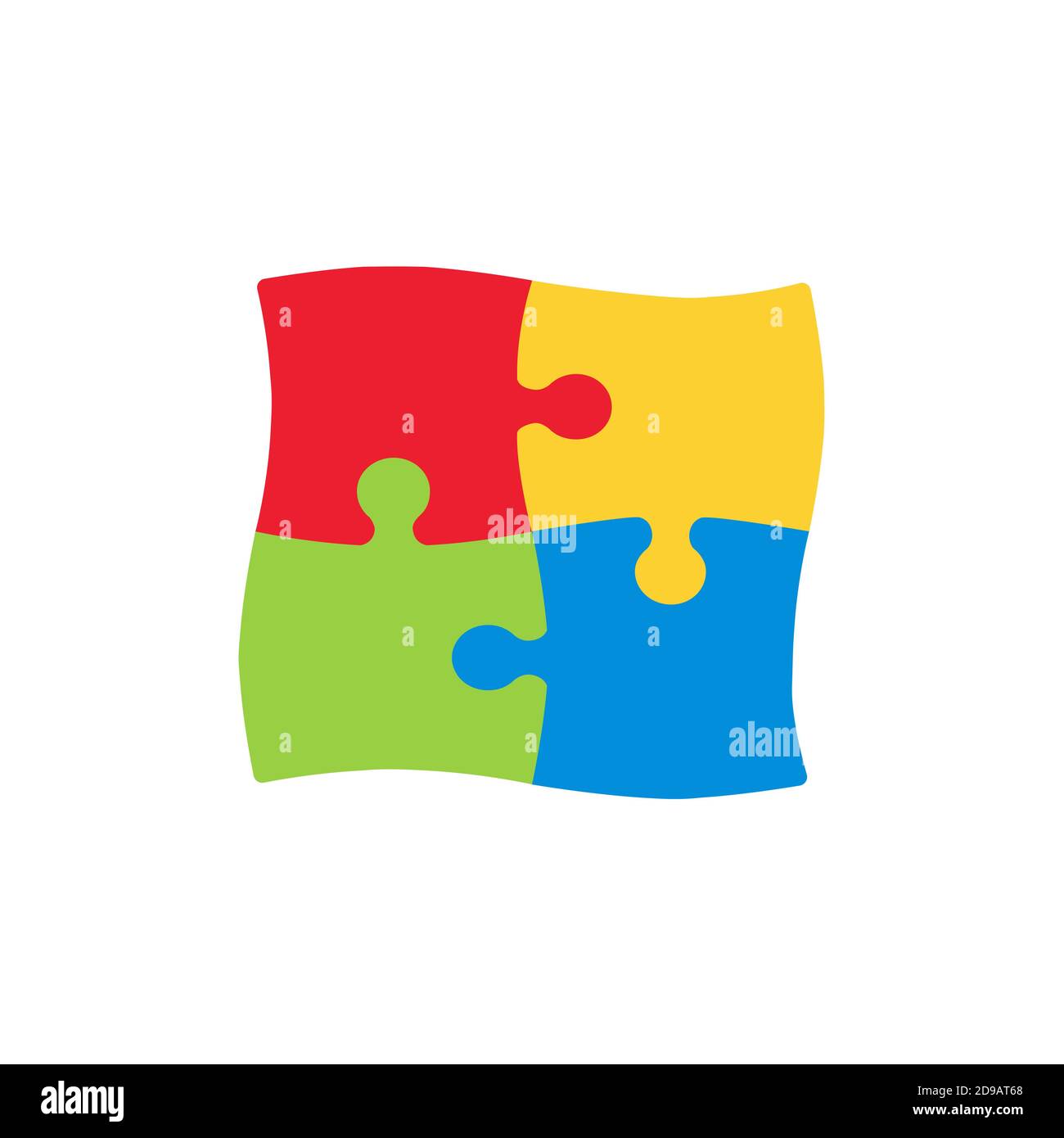 Jigsaw puzzle colored vector 2x2, four pieces Stock Vector Image & Art ...