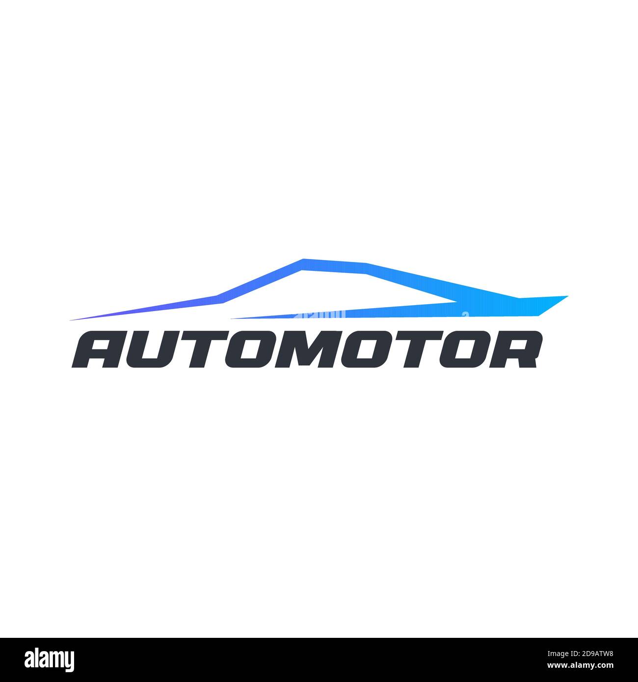 Auto contour, isolated icon on white background. Dynamic blue car ...
