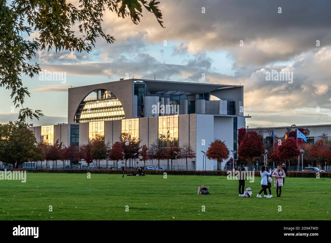 Berlin, Germany. Bundeskanzleramt German Chancellery, Modern glass and ...