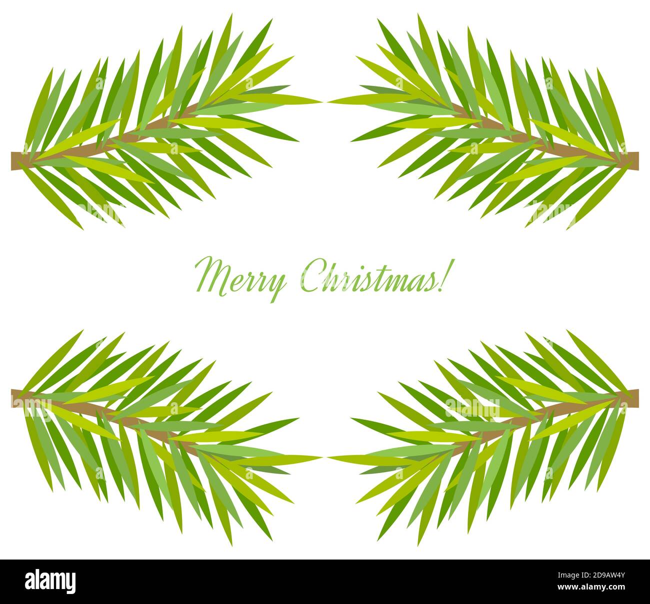 Christmas tree branch frame. Vector illustration Stock Vector Image ...