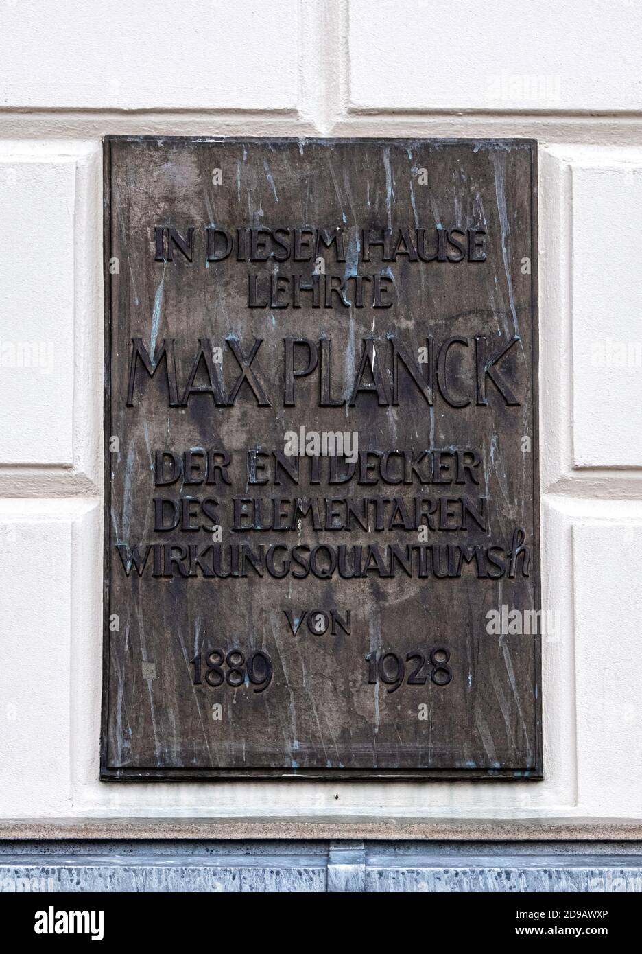 Memorial plaque for Max Planck at Humboldt University where he taught ...