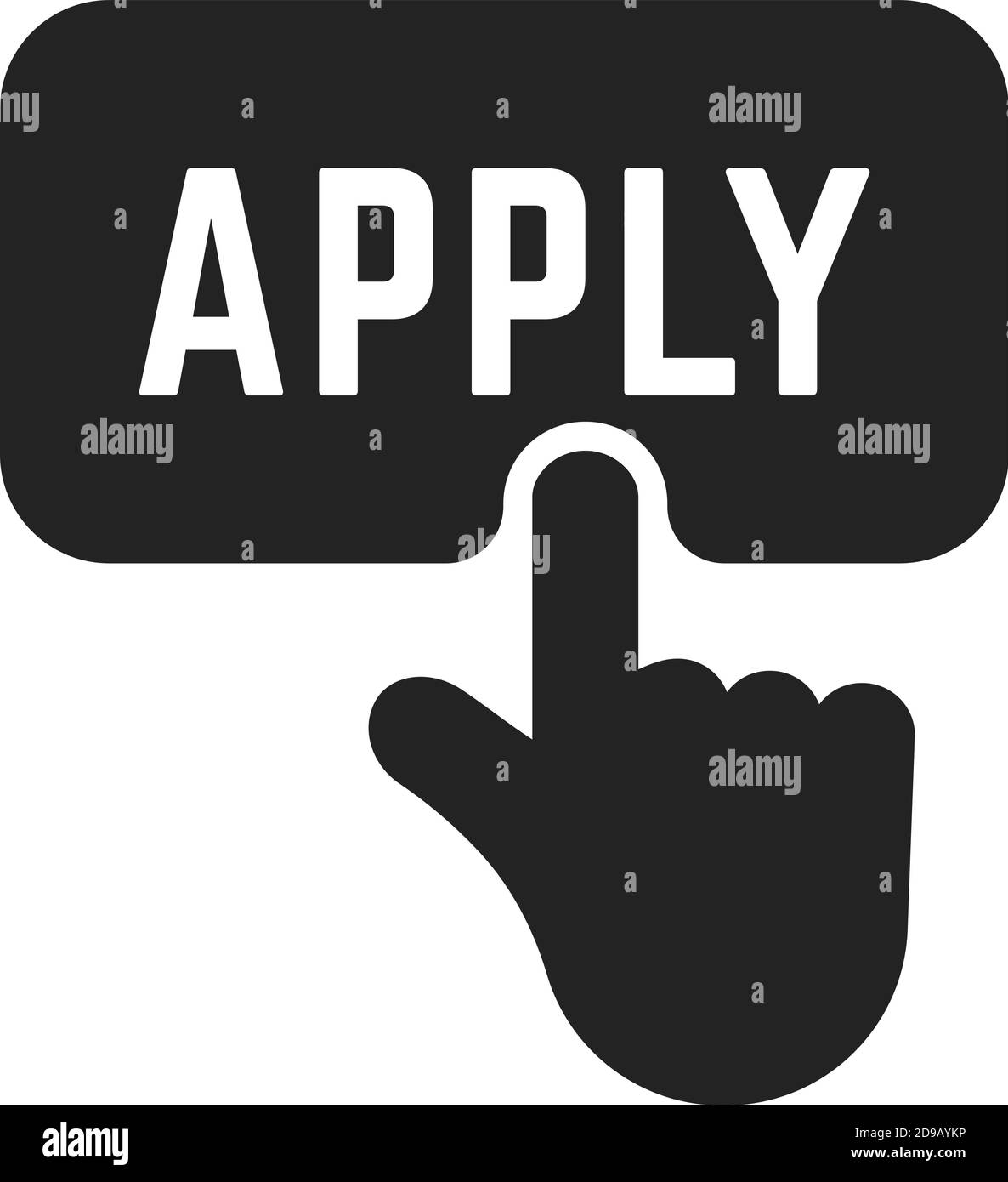 black apply button with forefinger Stock Vector Image & Art - Alamy