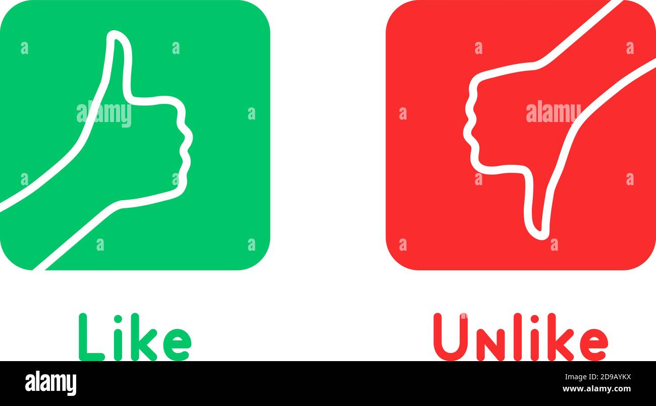 like and unlike red and green logo Stock Vector Image & Art - Alamy