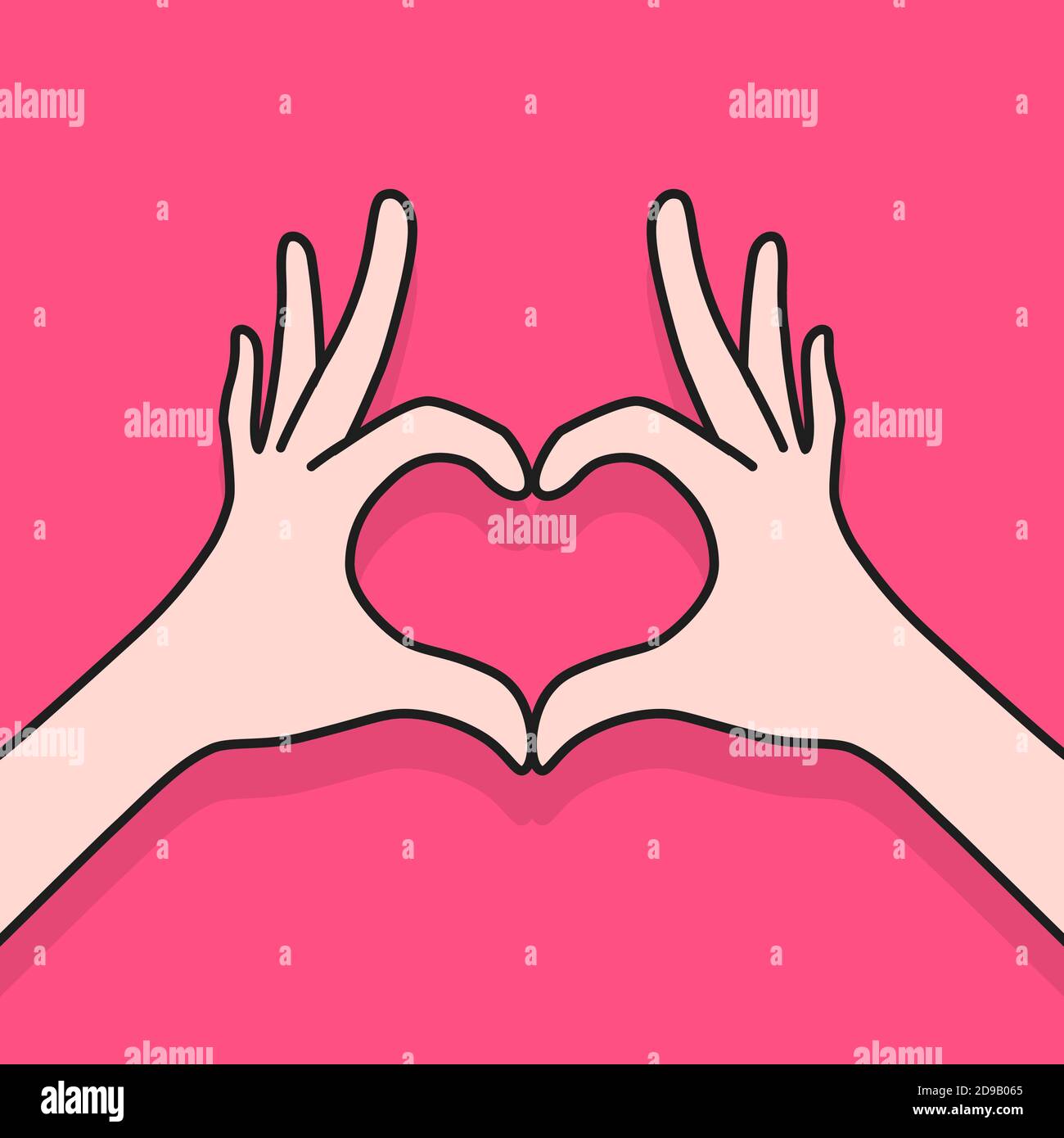 cartoon female hands making heart Stock Vector Image & Art - Alamy