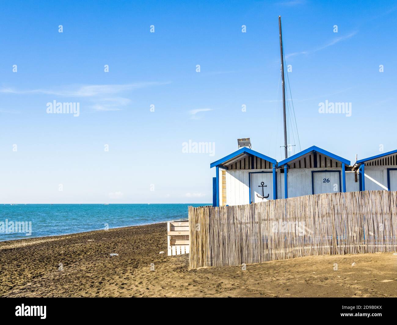 Beach cabin in the beach of Ostia Lido - Rome, Italy Stock Photo - Alamy