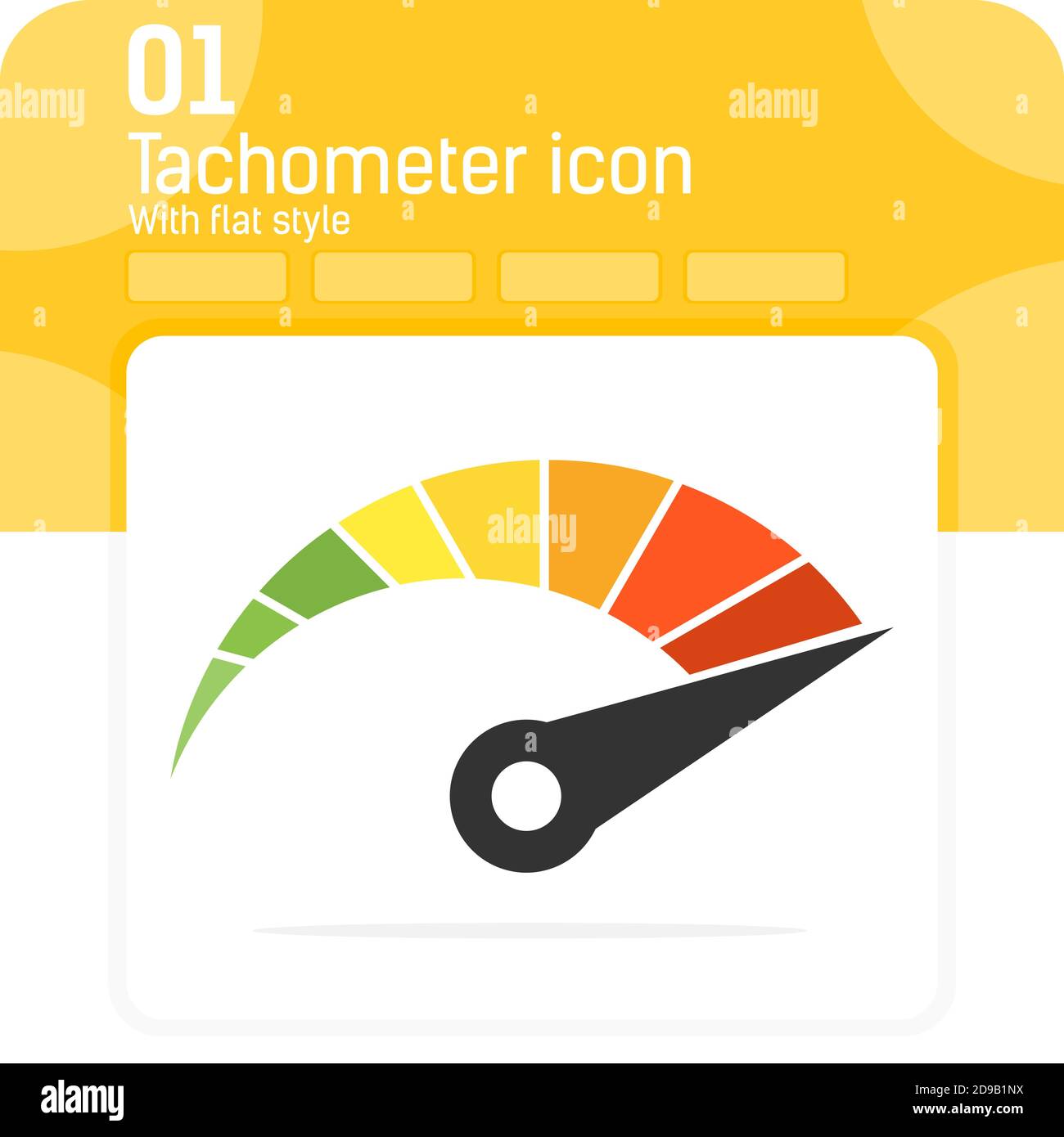 Color vector tachometer premiun icon with flat style style isolated on ...