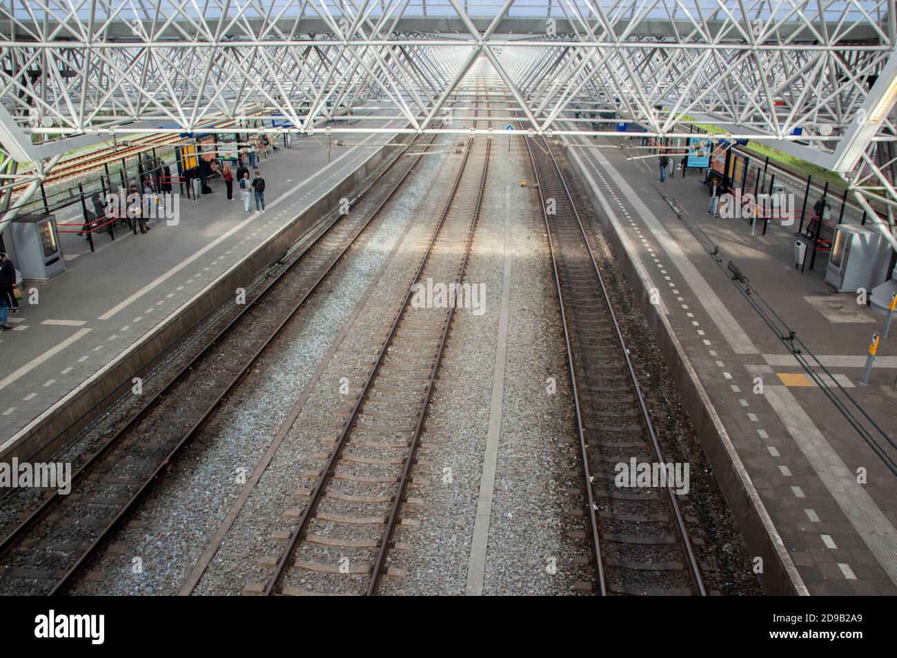 Empty Rail Track At The Train Station Zaandam The Netherlands 23-10 ...
