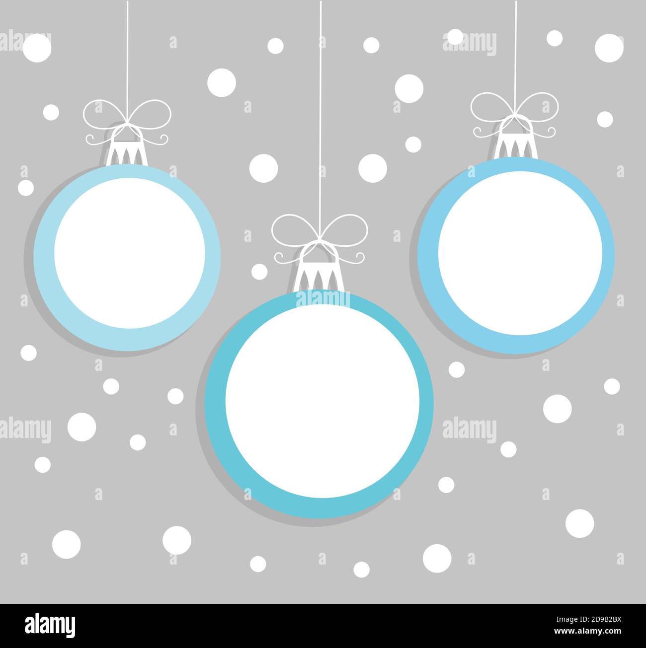 Blue Christmas baubles tags background. Vector illustration Stock ...