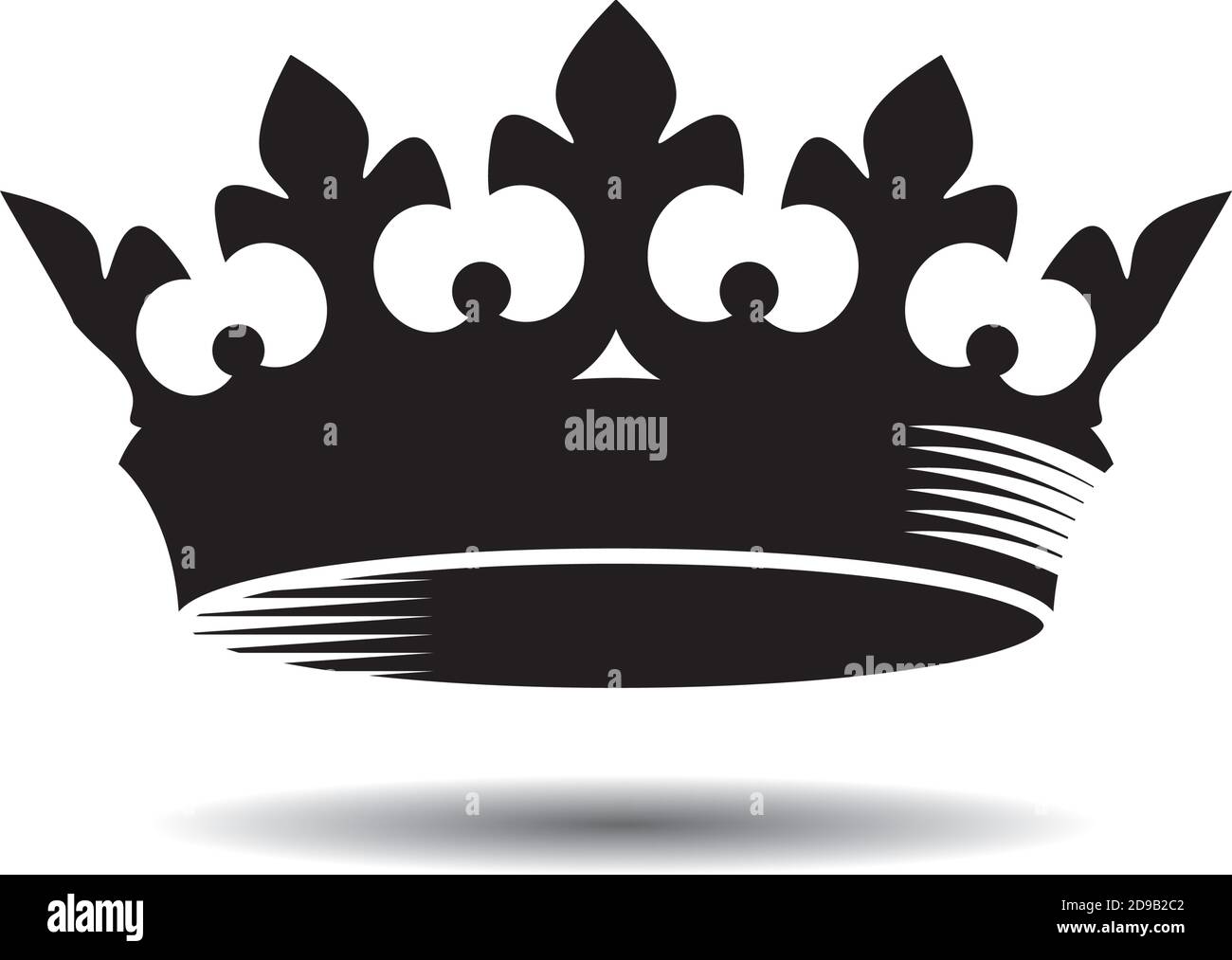 Shape of black vector king crown and icon. Vector Illustration Stock ...