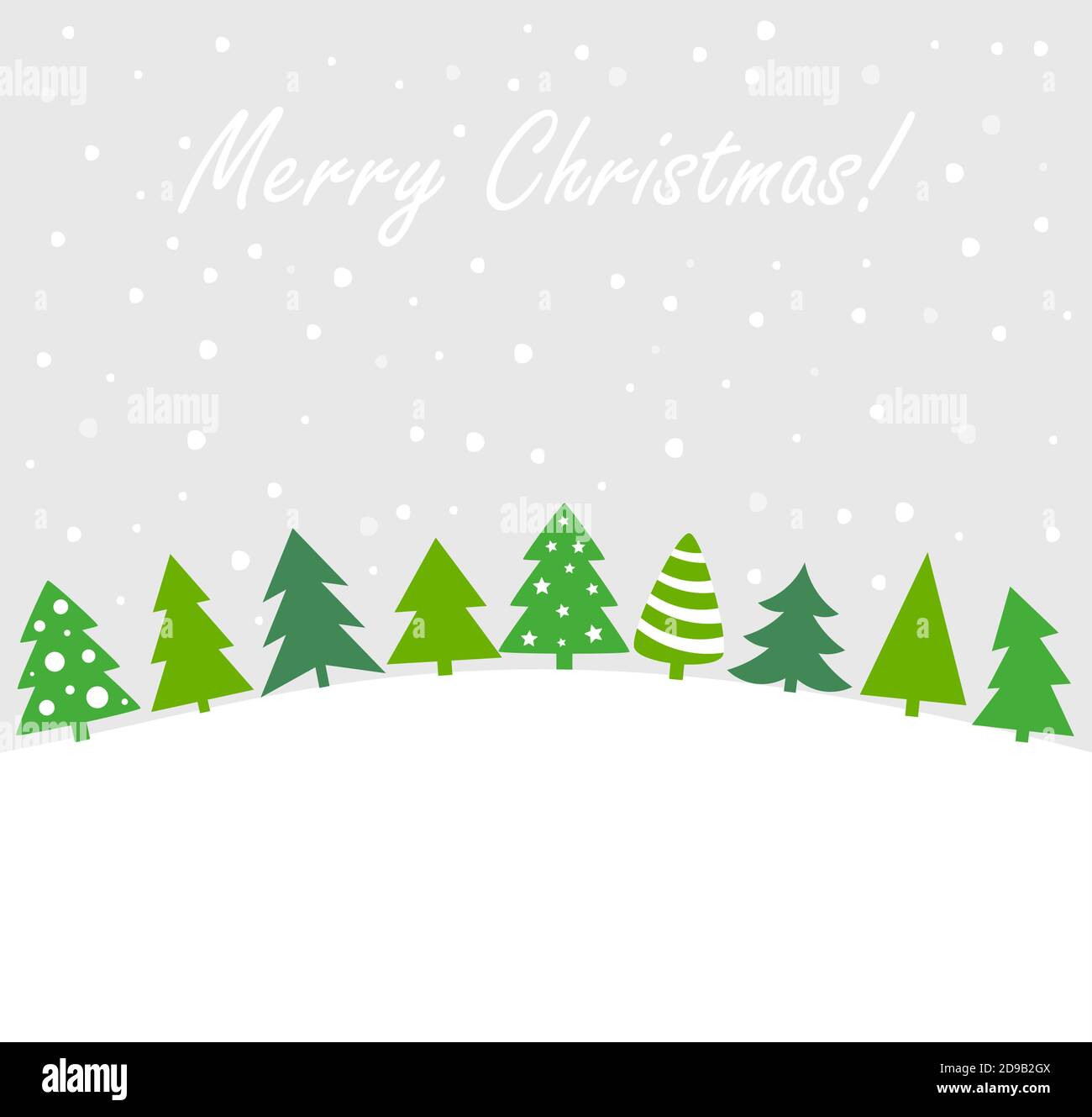 Christmas trees winter landscape background. Vector illustration Stock ...