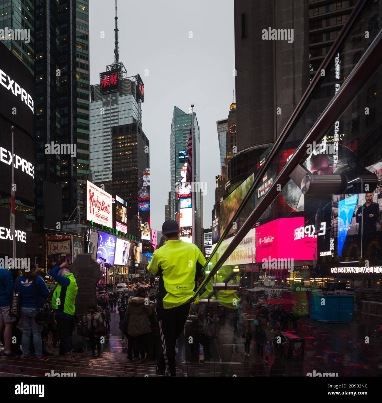 NEW YORK, USA - Apr 30, 2016: Crowd in Times Square in NYC at night ...