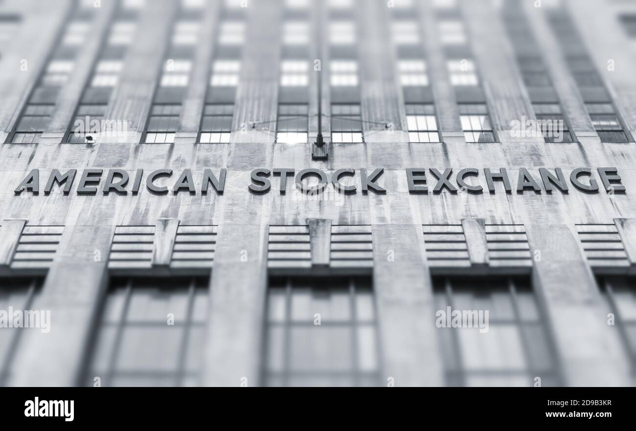 American stock exchange AMEX in Lower Manhattan, NYC. Third-largest ...