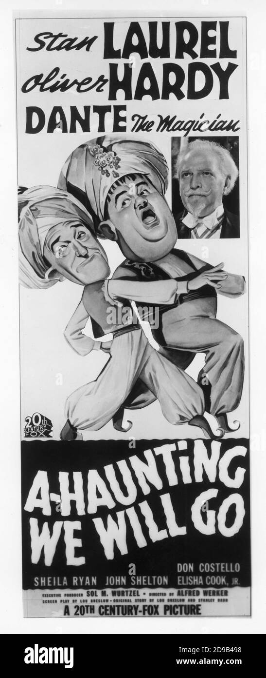 STAN LAUREL and OLIVER HARDY with DANTE the Magician in A-HAUNTING WE ...