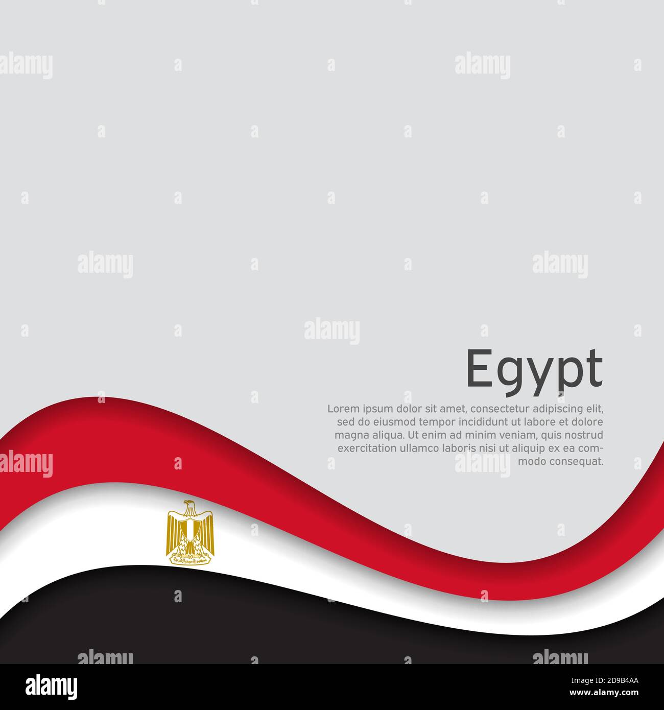 Abstract waving egypt flag. Paper cut style. Creative background for ...