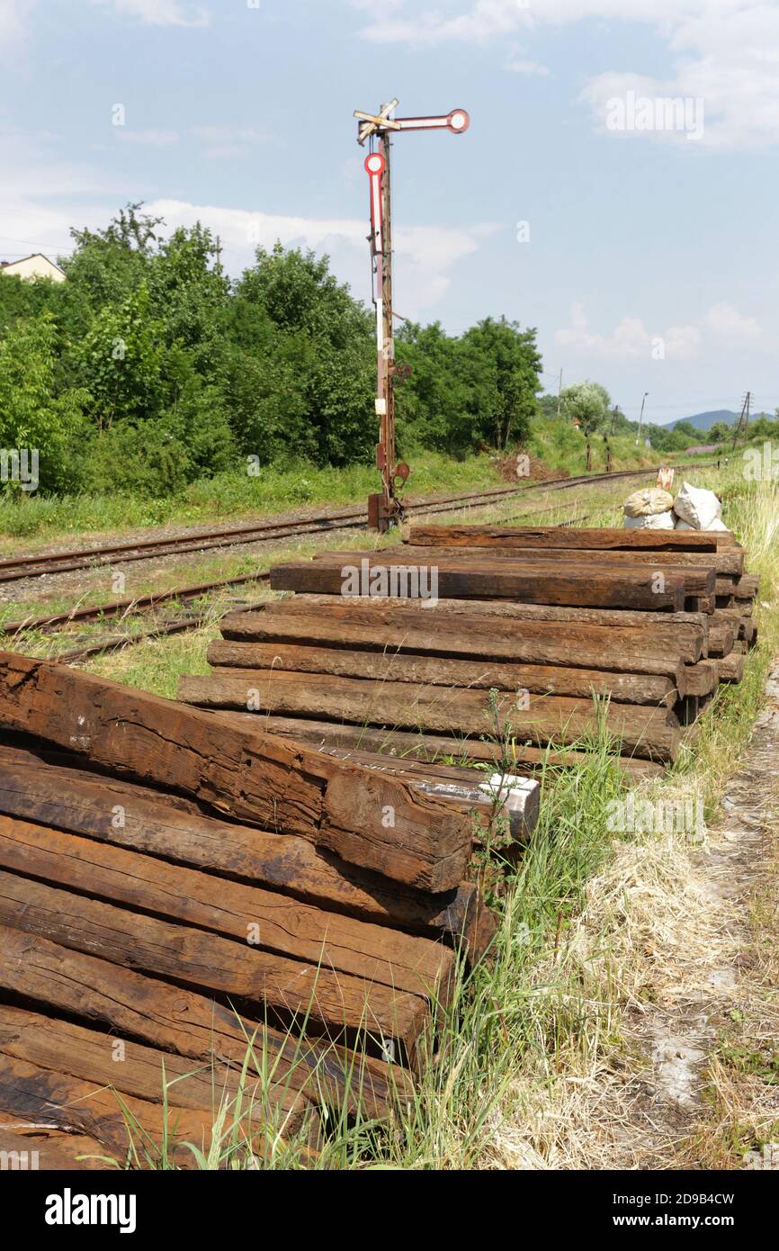 Old vintage semaphore railway signal hi-res stock photography and ...