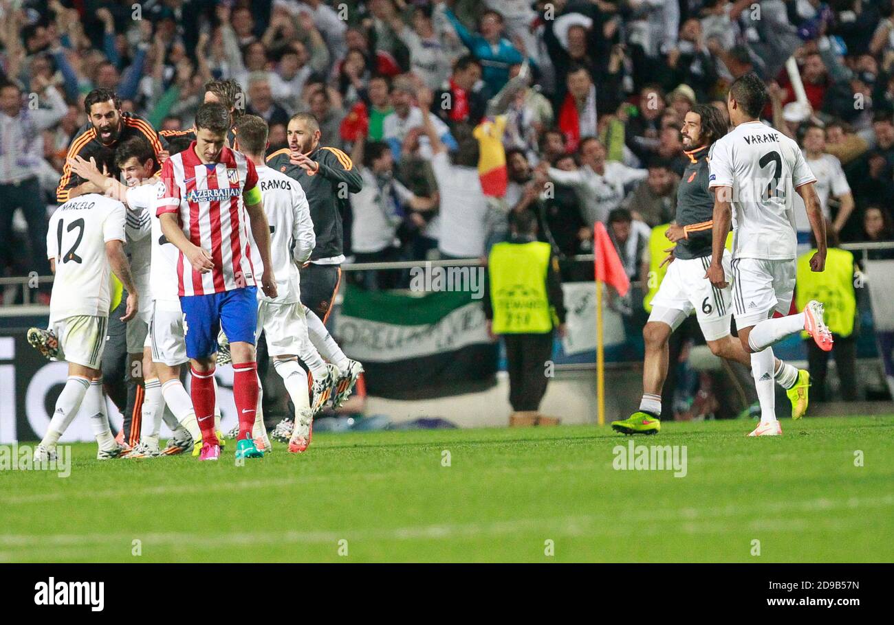 Célebration Goal Gareth Bale of Real Madrid during the Champion League ...