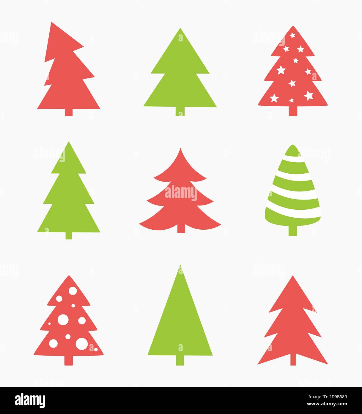 Flat Christmas trees set. Vector illustration Stock Vector Image & Art ...