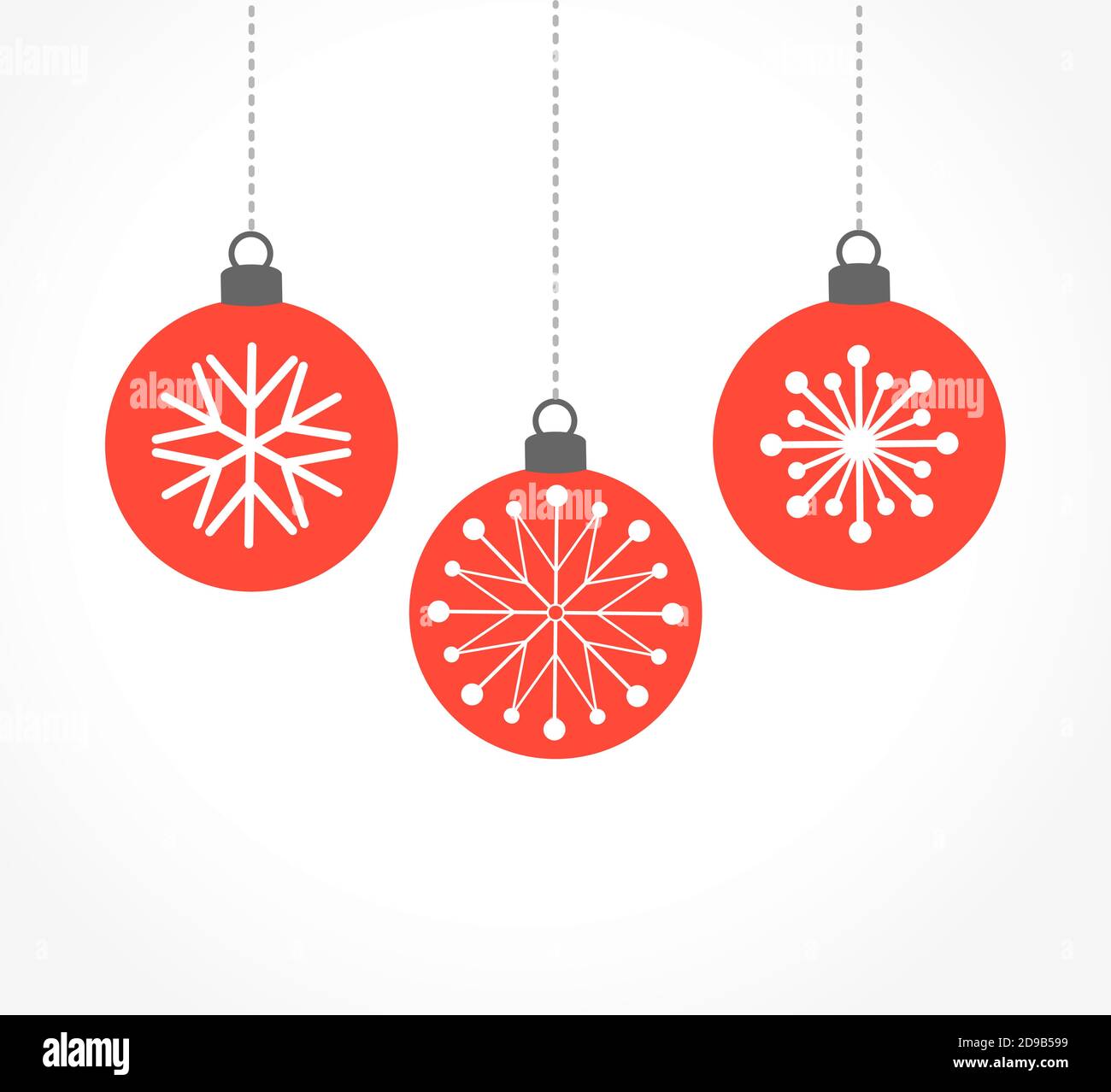 Red Christmas balls ornaments. Vector illustration Stock Vector Image ...
