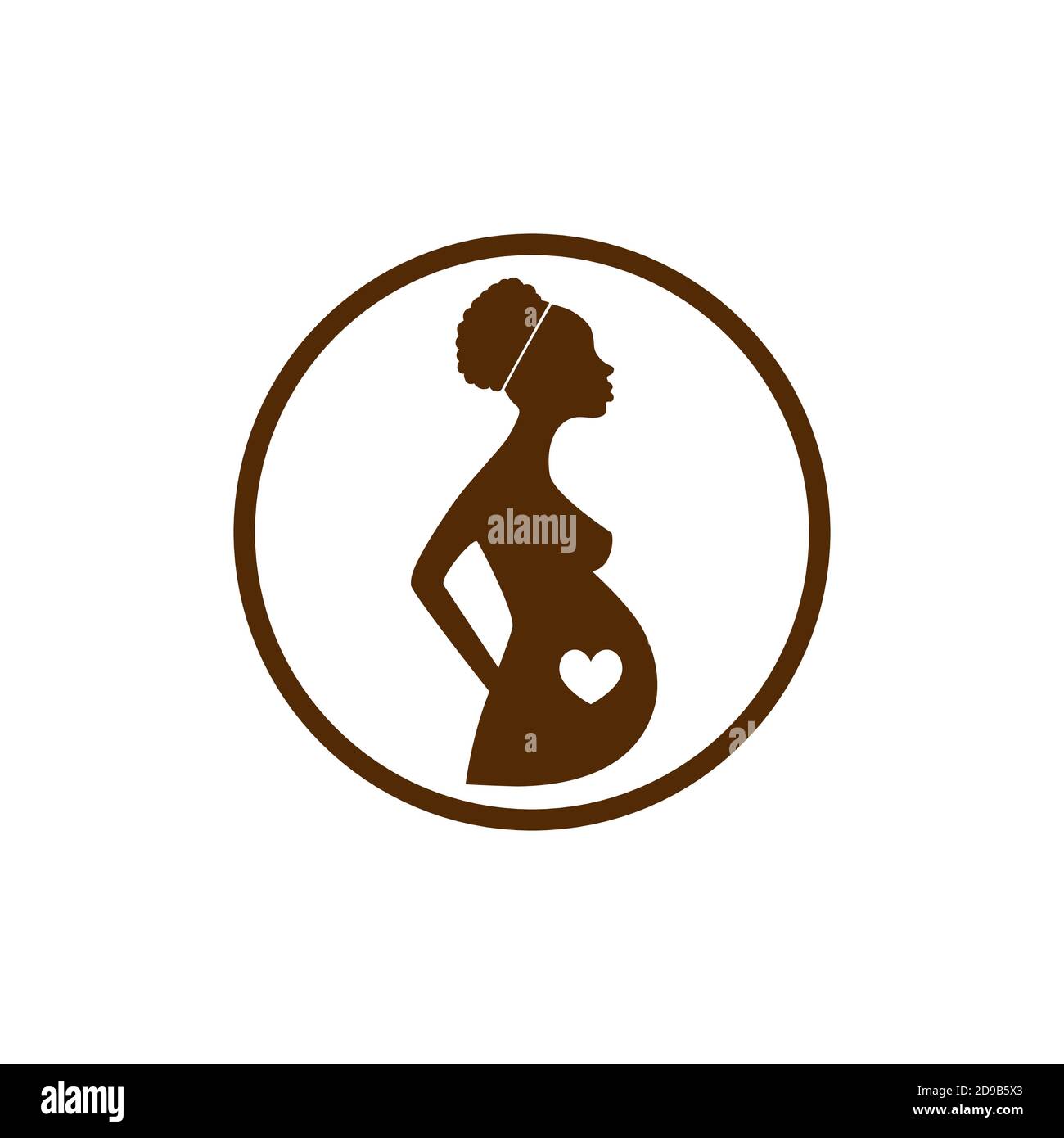 Pregnant African Woman Vector Icon Stock Vector Image And Art Alamy