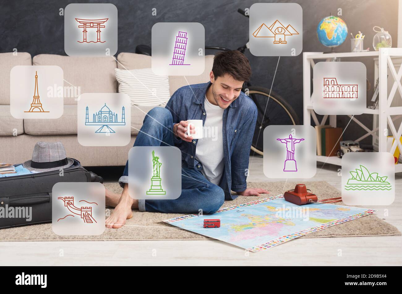 Map collage hi-res stock photography and images - Alamy