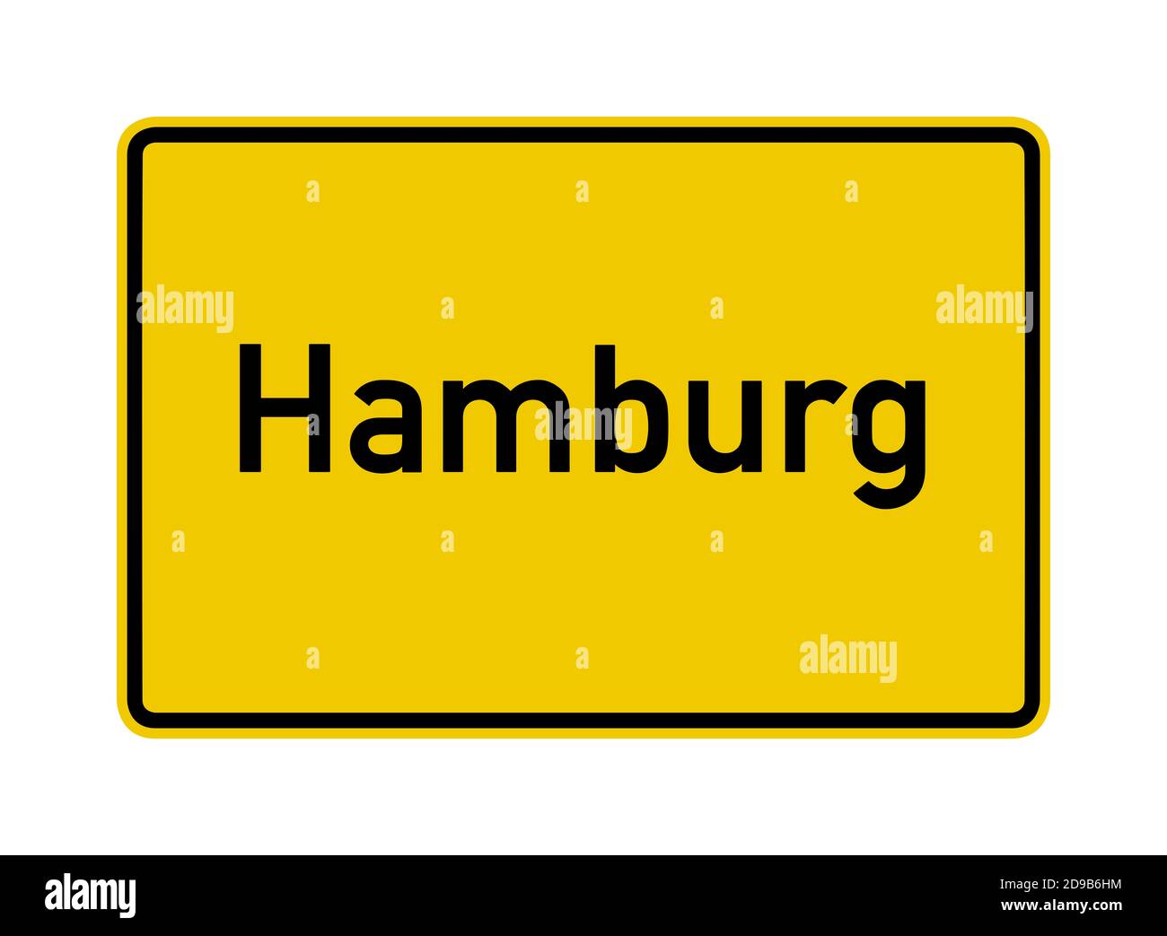 Hamburg city limits road sign in Germany Stock Photo - Alamy