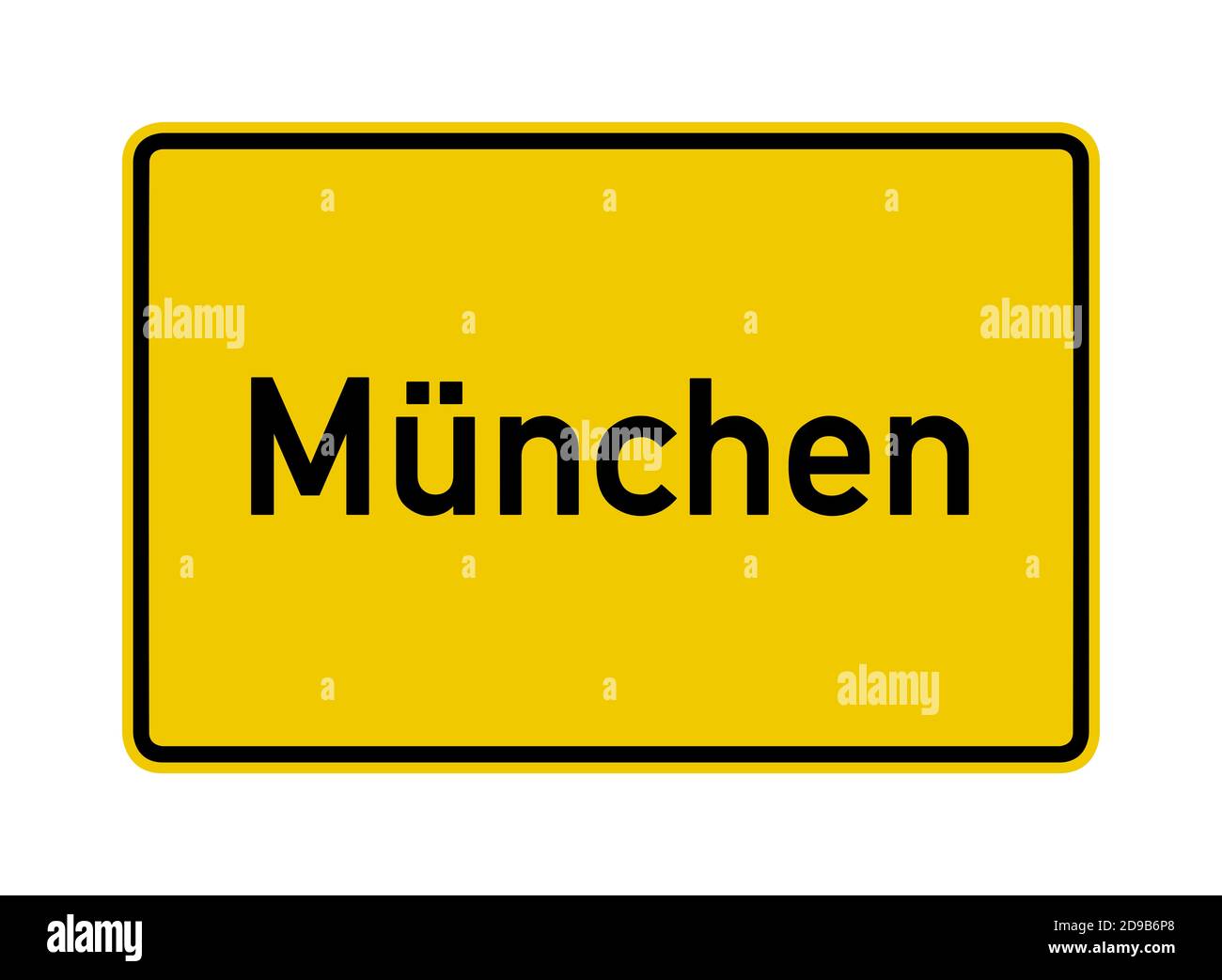 Munchen city limits road sign in Germany Stock Photo - Alamy