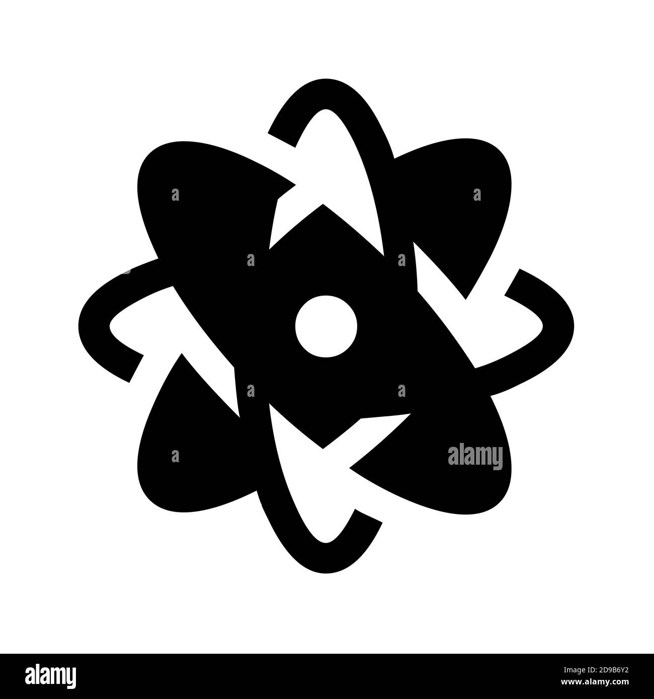 Atom sign icon illustration Stock Photo - Alamy