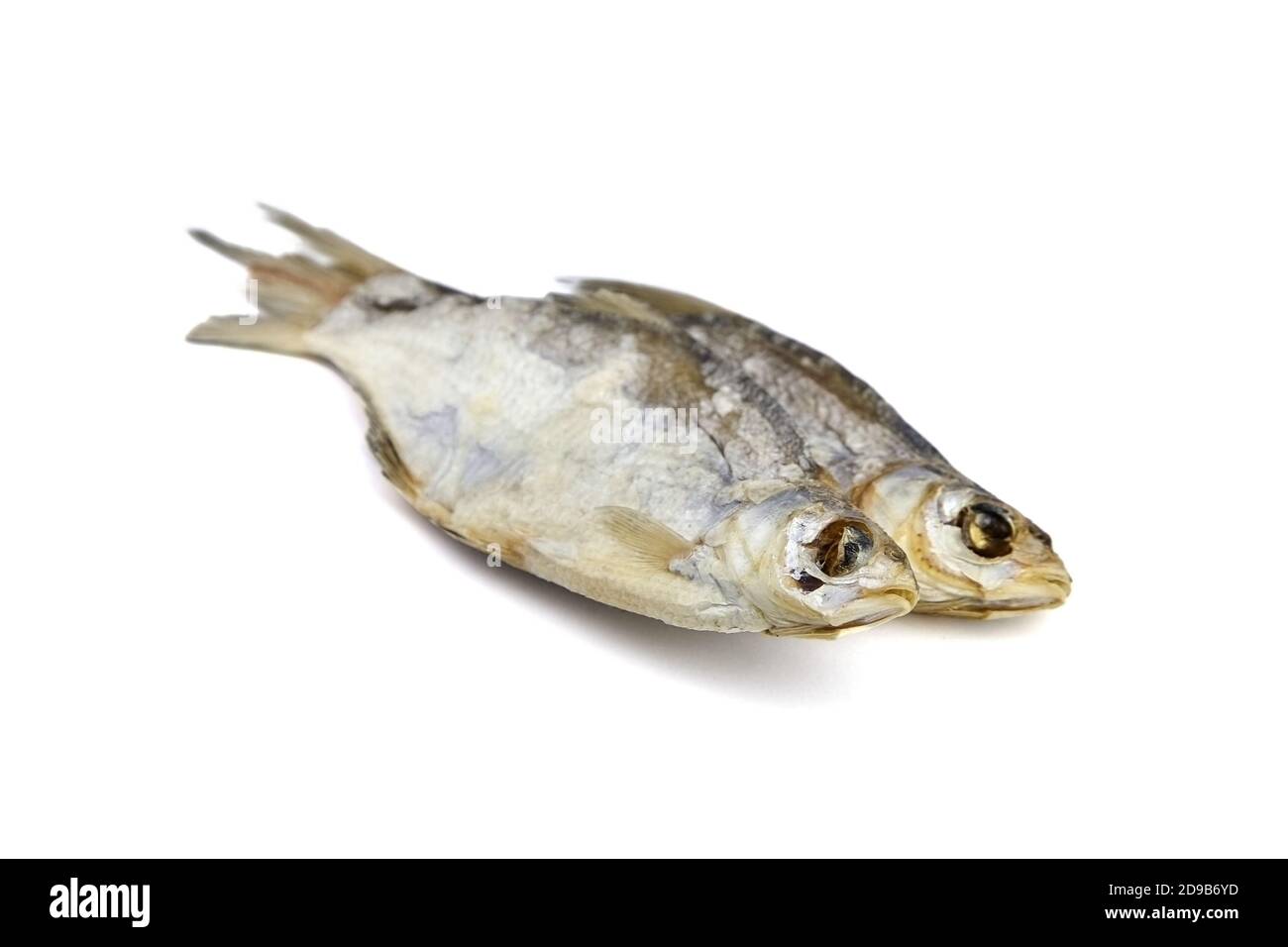 Two dry fish isolated on white background, beer snack Stock Photo - Alamy