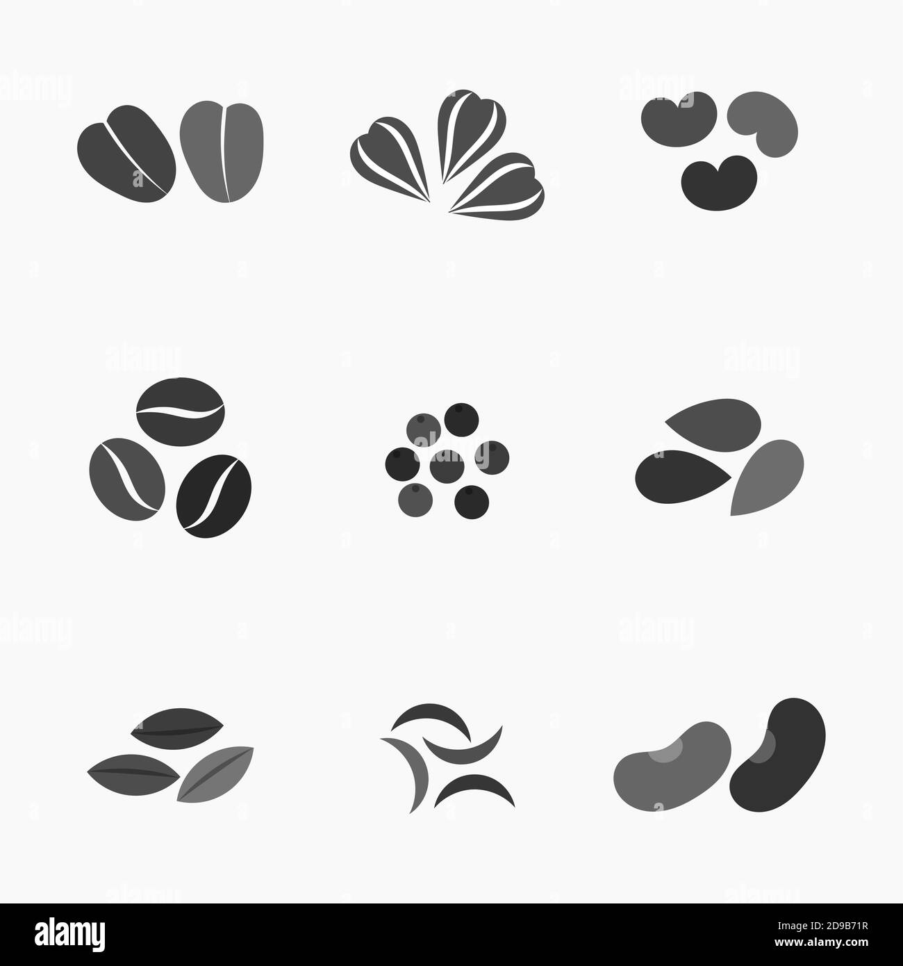 Various seeds collection icons. Vector illustration Stock Vector Image ...