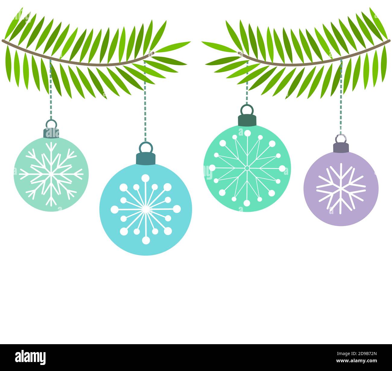 Christmas blue baubles ornaments. Vector illustration Stock Vector ...