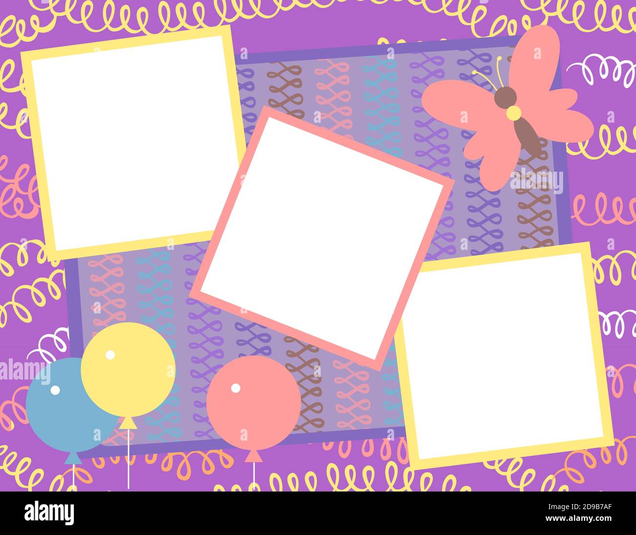 Design template for cute invitation card. Template for scrapbooking ...
