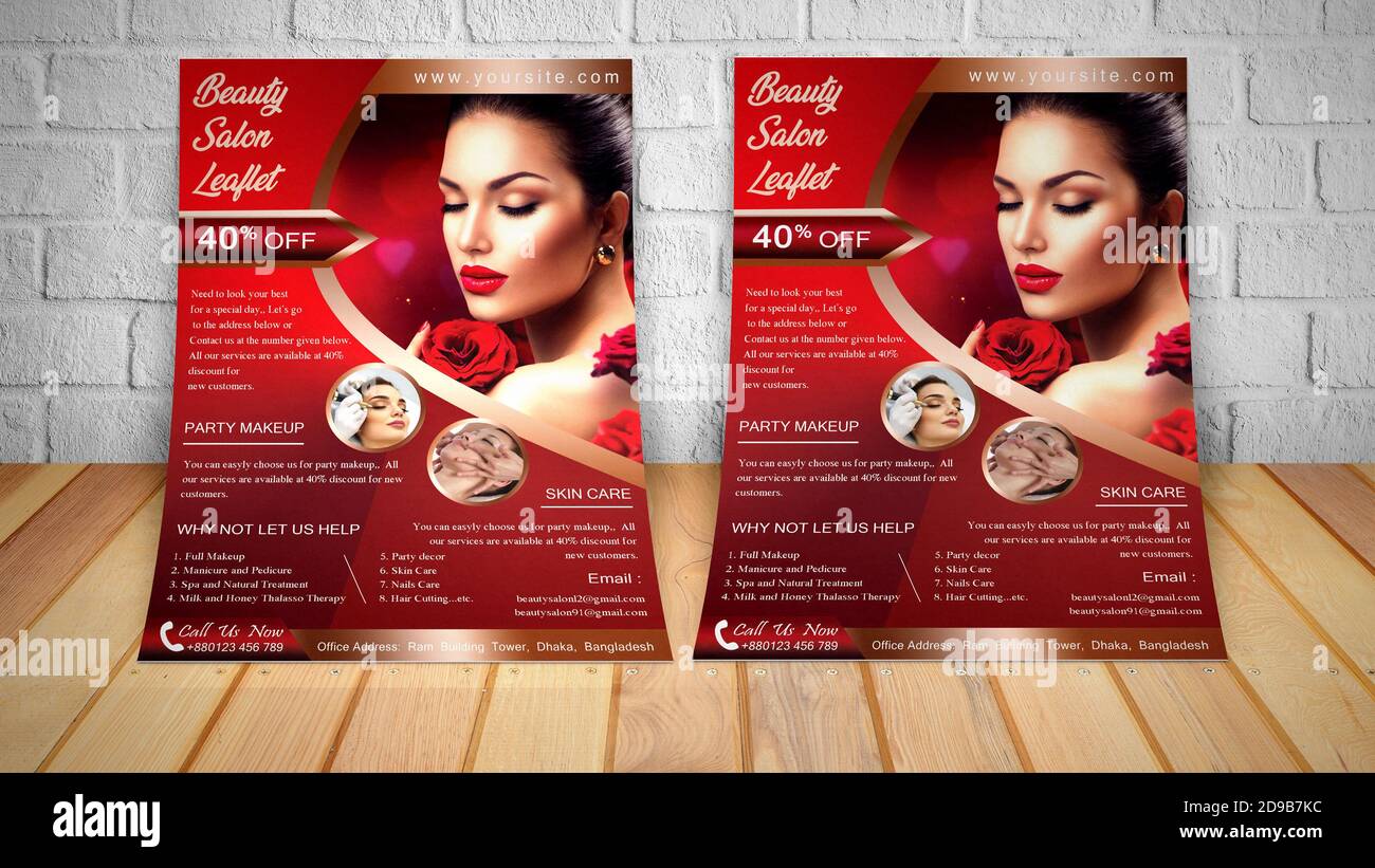 Beauty flyer and poster design Stock Photo - Alamy