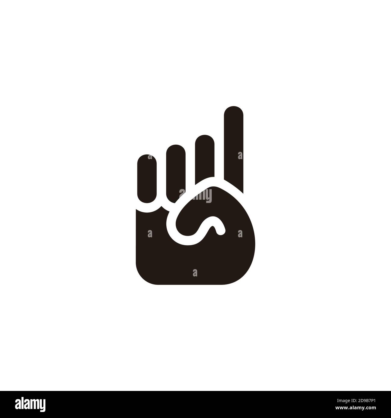 number one hand palm simple geometric symbol vector Stock Vector Image ...