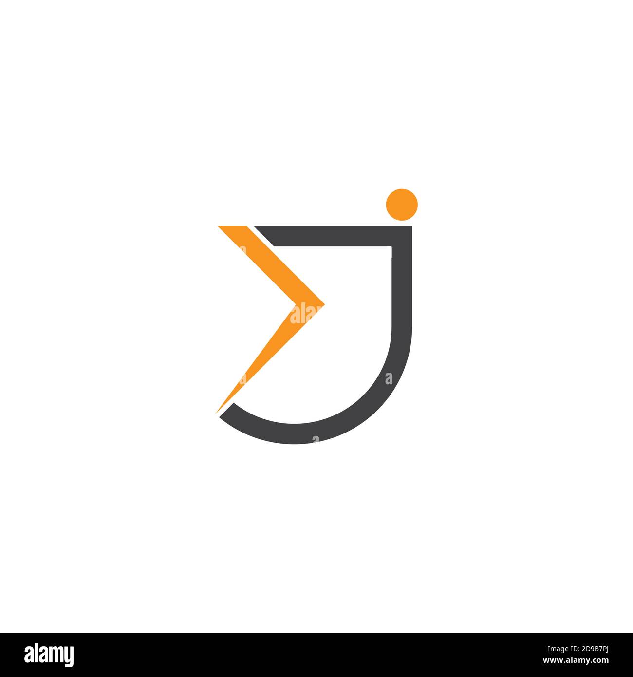 abstract letter j simple arrow geometric emblem logo vector Stock ...
