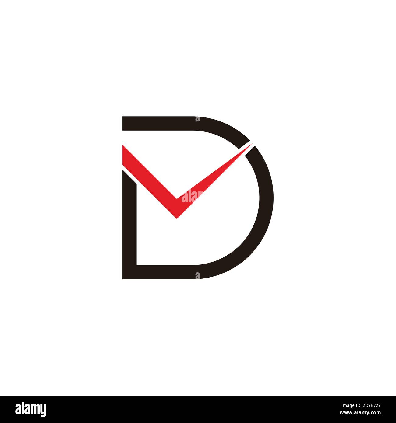abstract letter md check mark design logo vector Stock Vector Image ...