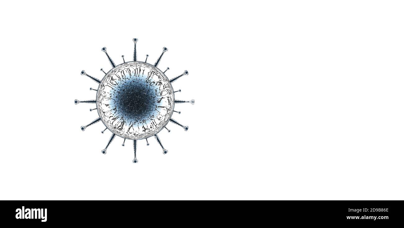 Virus isolated on white with copy space, Microbiology And Virology ...