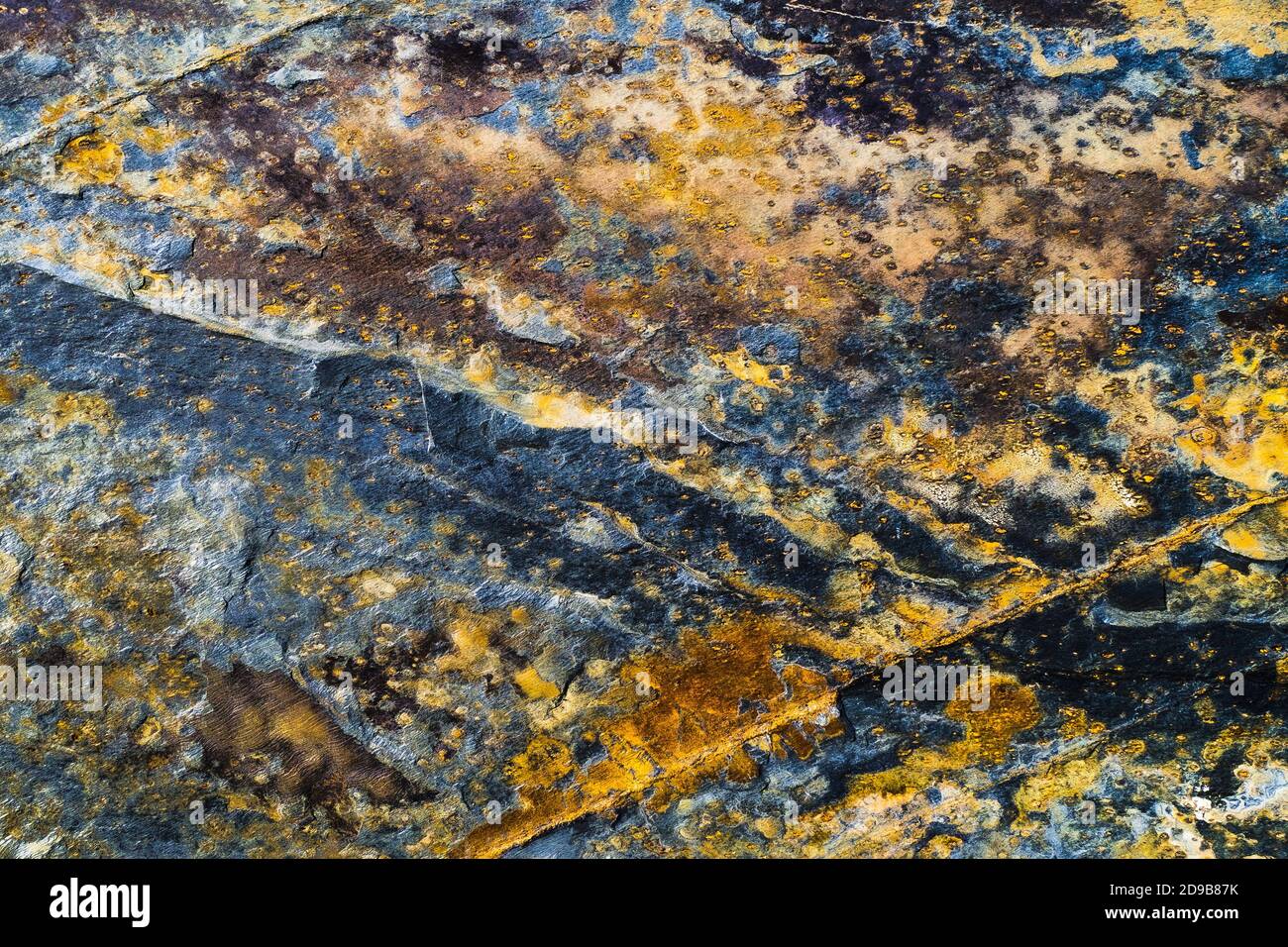 Rusty Metal Wall, Old Iron Sheet, Covered With Rust Multi-Colored Paint ...