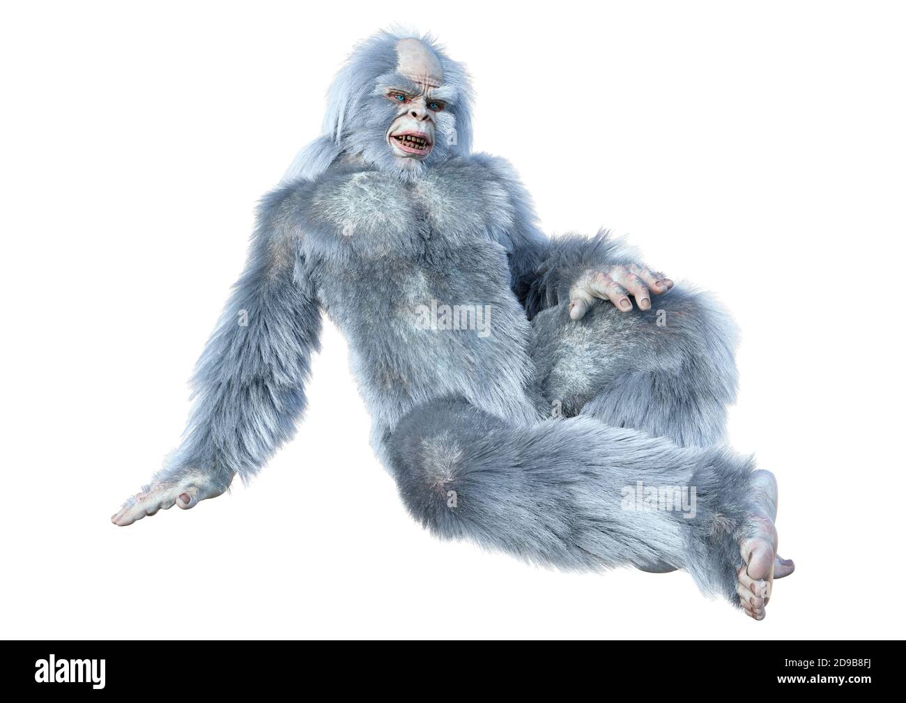 3D rendering of a fantasy creature yeti isolated on white background ...