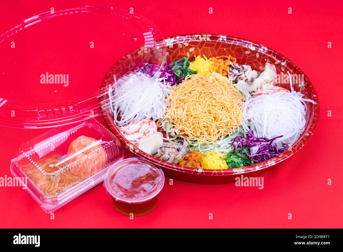 Takeaway pack of Yee Sang or Yusheng for convenience Stock Photo - Alamy