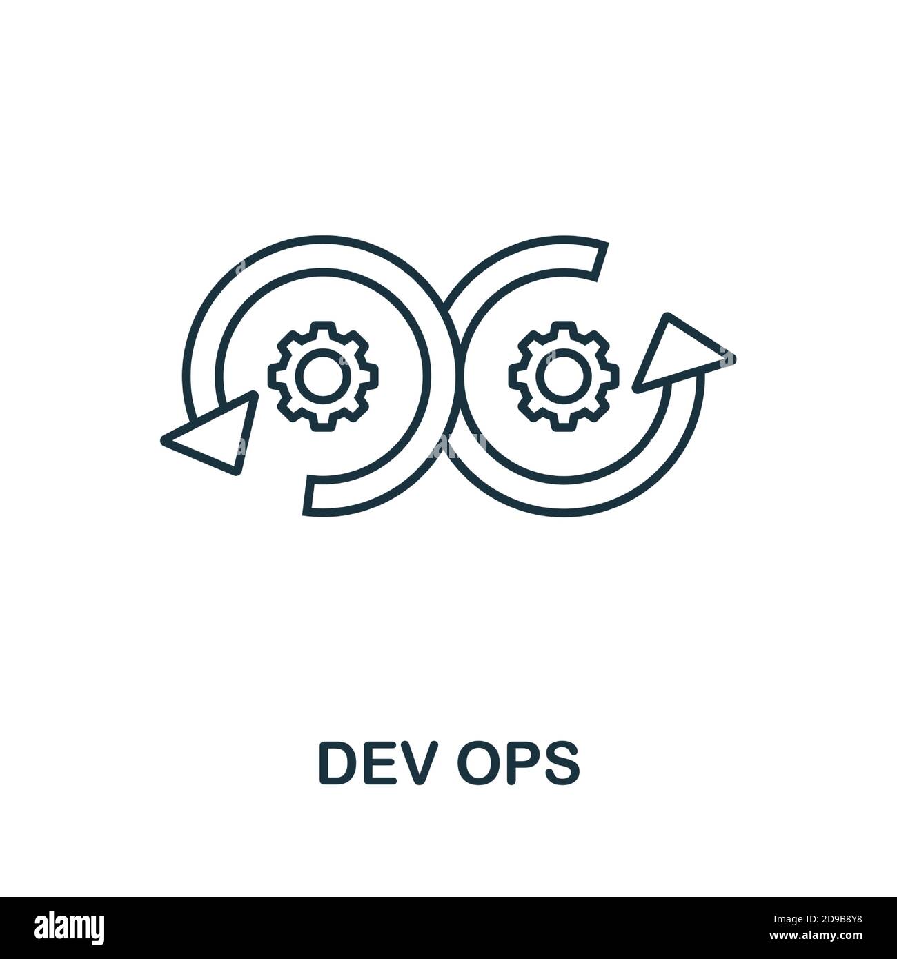 Dev Ops line icon. Simple element from digital disruption collection ...