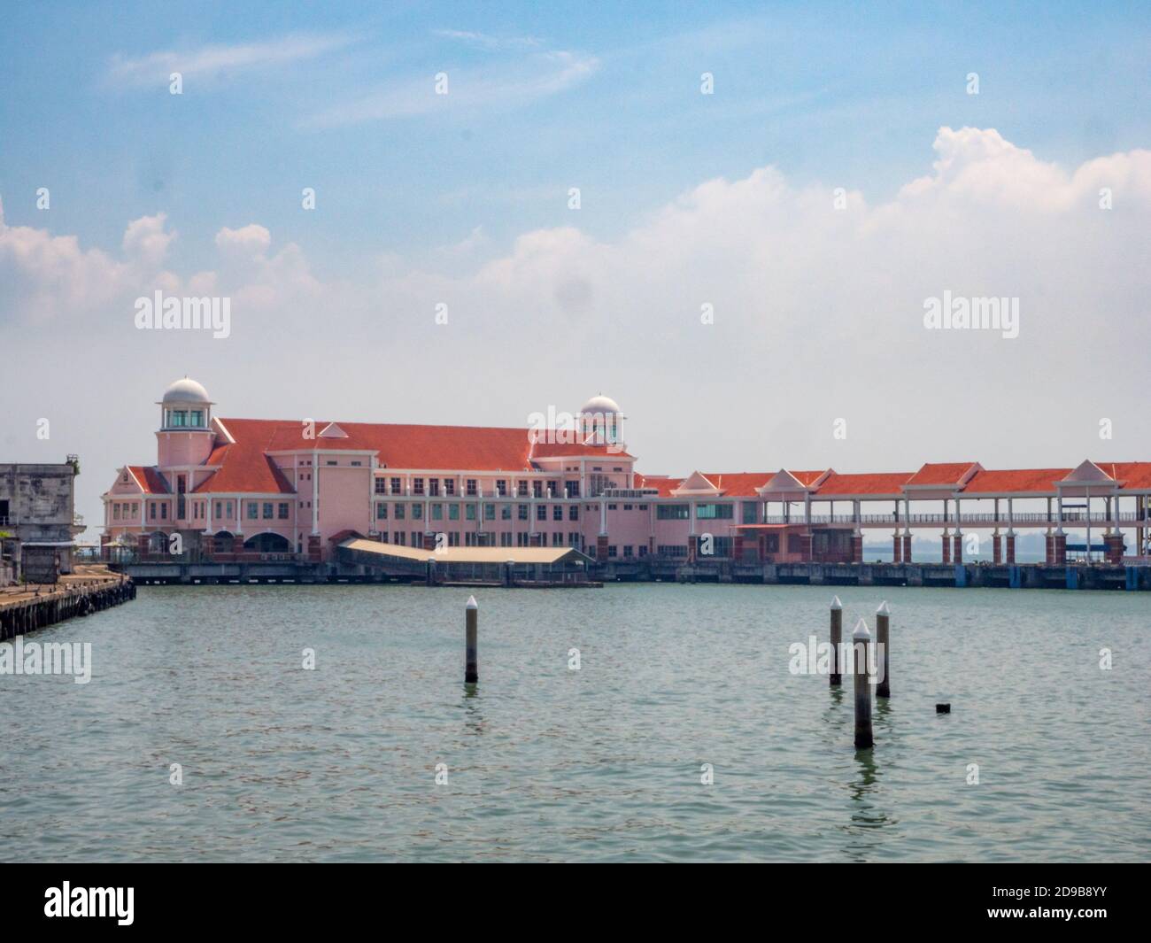 George Town, Penang Island, Malaysia [ Jetty pier in waterfront wharf, life in street houses and ...