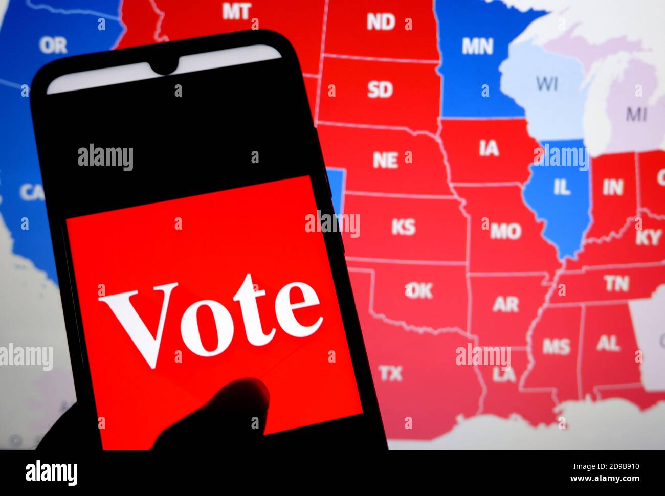 In this Photo illustration "Vote" is seen displayed on a smartphone ...